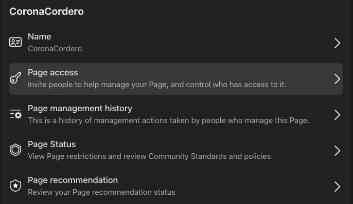 Regaining Facebook Page Access