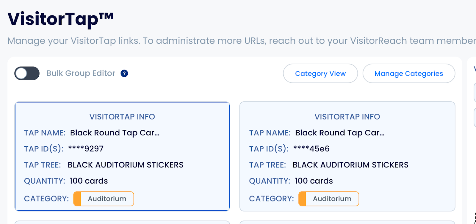 How to use the VisitorTap Category Feature